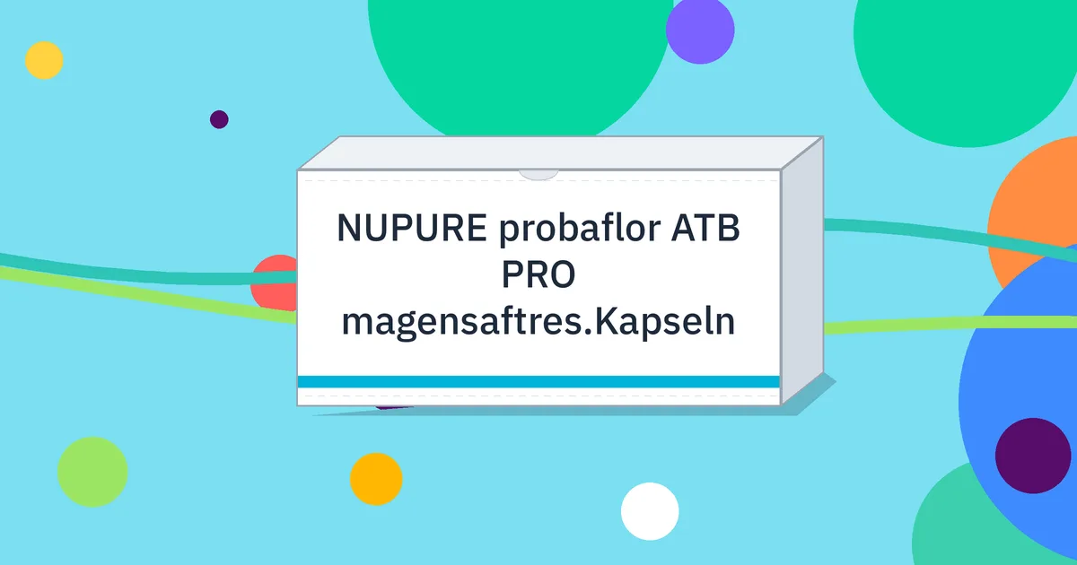Symbolbild: Packung mit der Aufschrift NUPURE probaflor ATB PRO magensaftres.Kapseln (PZN 19415175) – Verfügbarkeit und Bezug in Apotheken in Frankfurt am Main