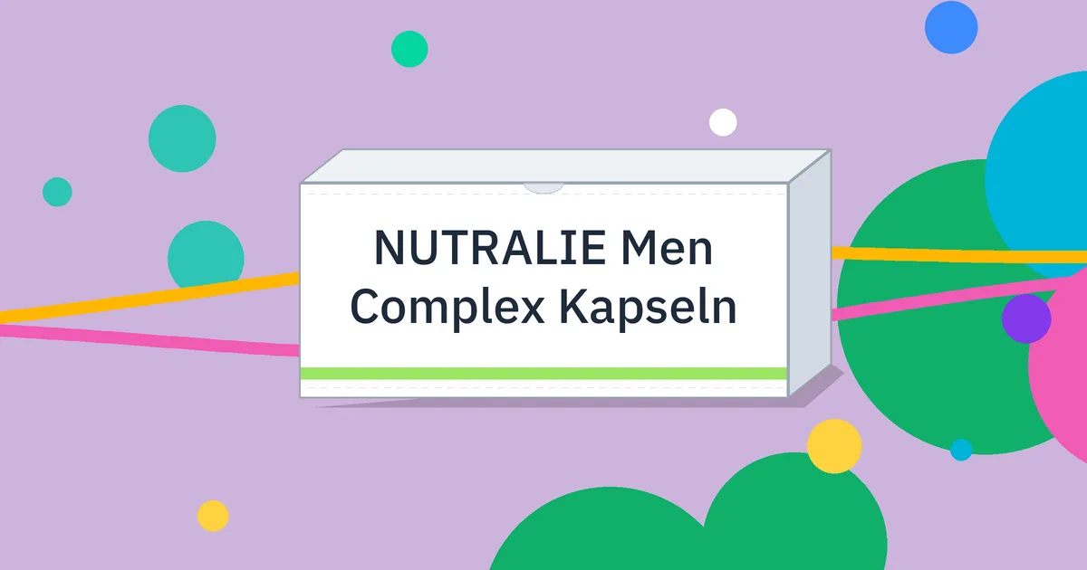 Symbolbild: Packung mit der Aufschrift NUTRALIE Men Complex Kapseln (PZN 18408144) – Verfügbarkeit und Bezug in Apotheken in Frankfurt am Main