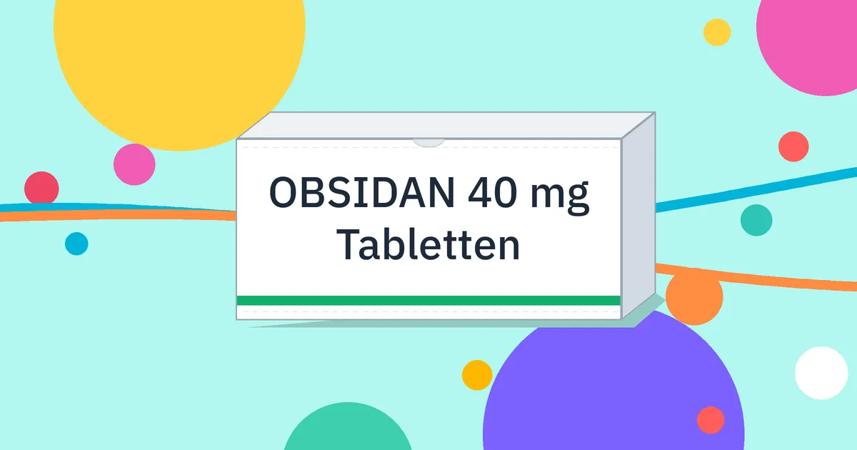 Symbolbild: Packung mit der Aufschrift OBSIDAN 40 mg Tabletten (PZN 04883806) – Verfügbarkeit und Bezug in Apotheken in Frankfurt am Main