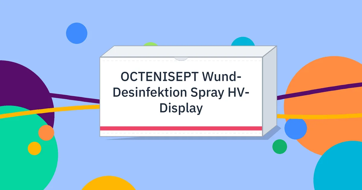 Symbolbild: Packung mit der Aufschrift OCTENISEPT Wund-Desinfektion Spray HV-Display (PZN 18827160) – Verfügbarkeit und Bezug in Apotheken in Frankfurt am Main