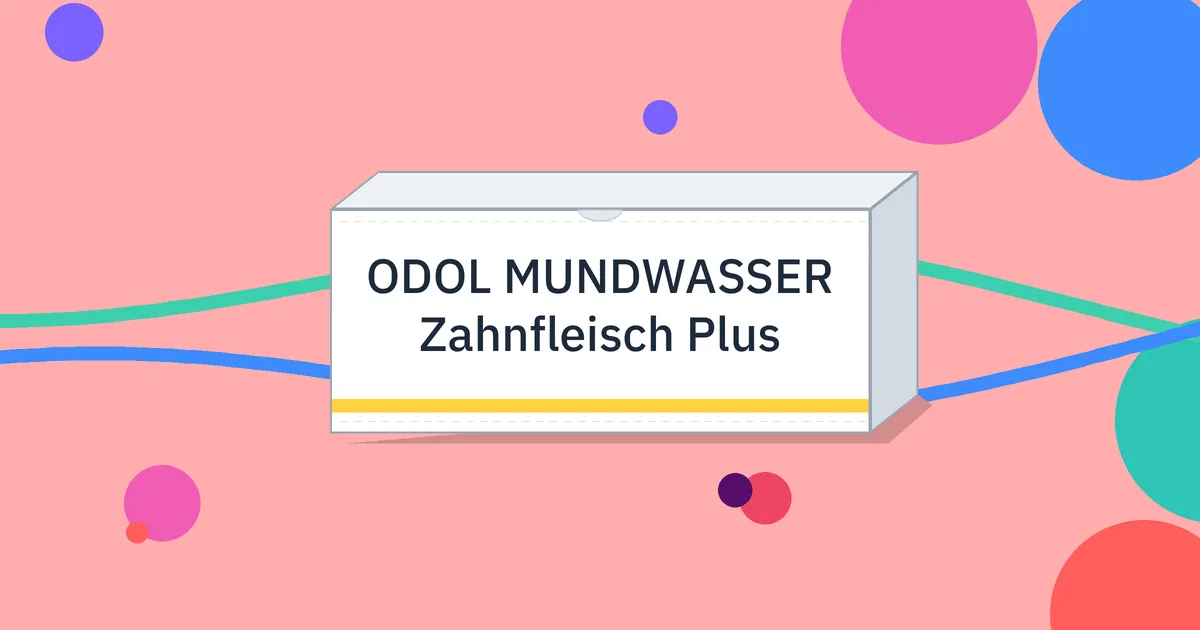 Symbolbild: Packung mit der Aufschrift ODOL MUNDWASSER Zahnfleisch Plus (PZN 19827618) – Verfügbarkeit und Bezug in Apotheken in Frankfurt am Main