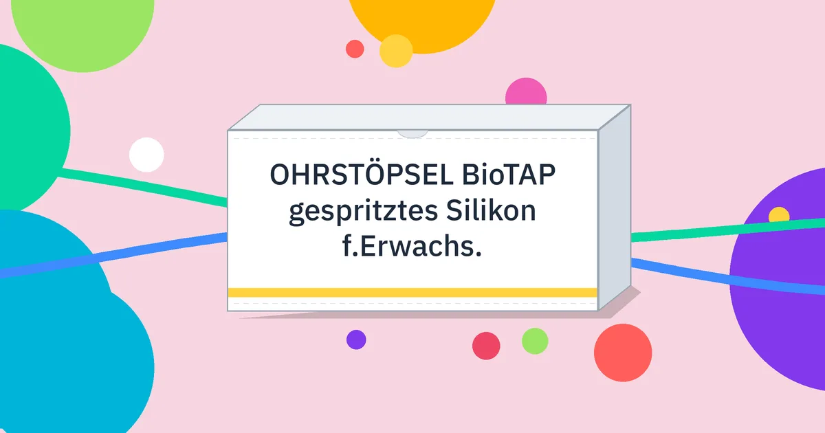 Symbolbild: Packung mit der Aufschrift OHRSTÖPSEL BioTAP gespritztes Silikon f.Erwachs. (PZN 10015215) – Verfügbarkeit und Bezug in Apotheken in Frankfurt am Main