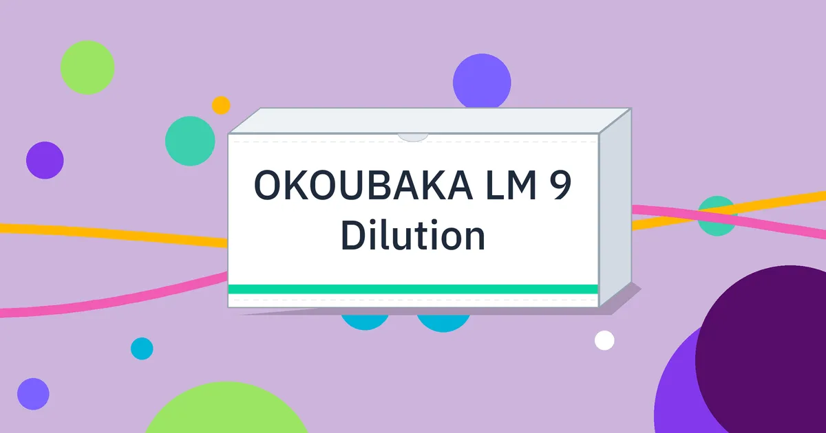 Symbolbild: Packung mit der Aufschrift OKOUBAKA LM 9 Dilution (PZN 12970749) – Verfügbarkeit und Bezug in Apotheken in Frankfurt am Main