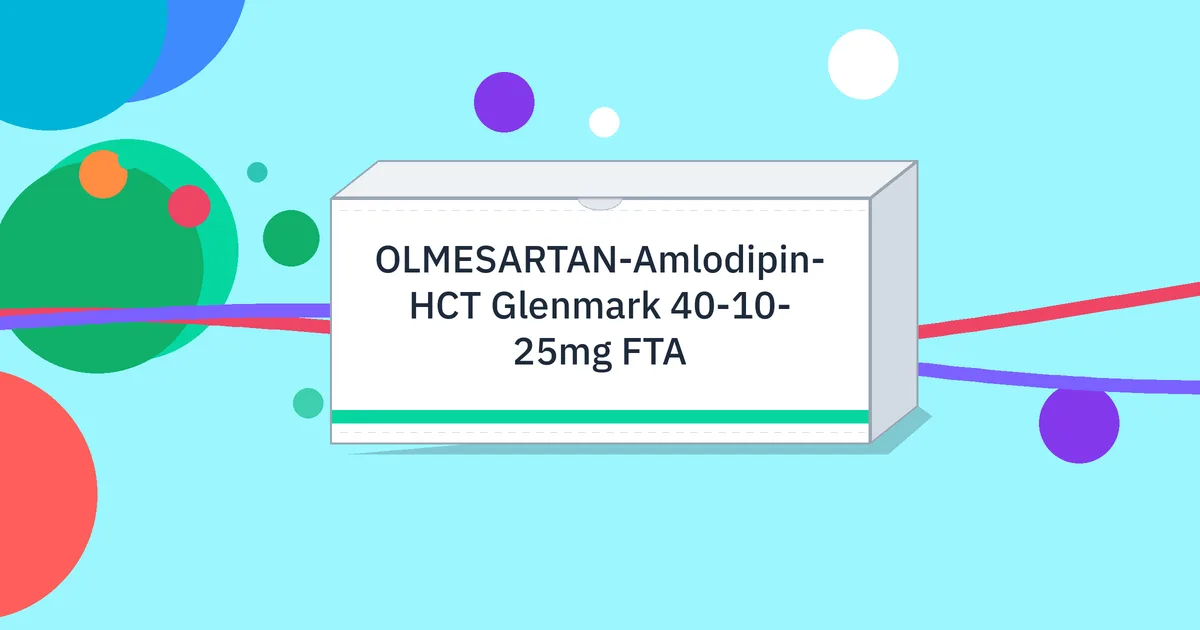 Symbolbild: Packung mit der Aufschrift OLMESARTAN-Amlodipin-HCT Glenmark 40-10-25mg FTA (PZN 17205858) – Verfügbarkeit und Bezug in Apotheken in Frankfurt am Main