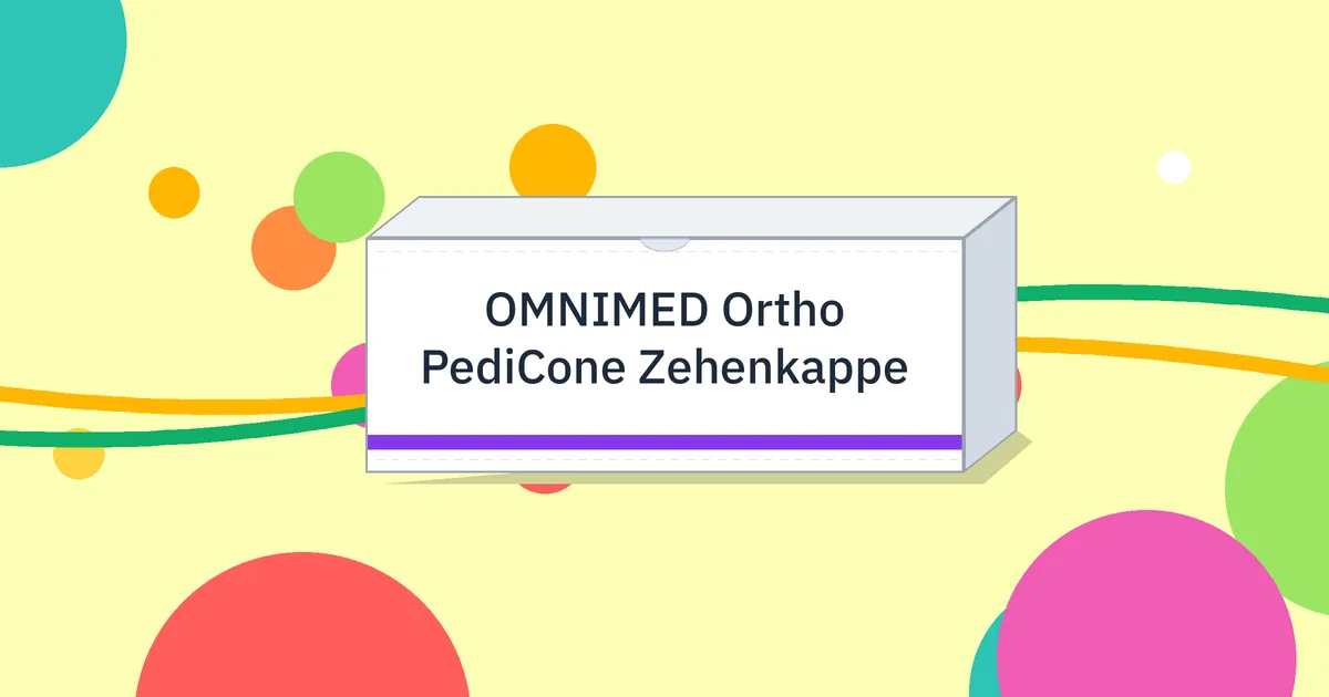 Symbolbild: Packung mit der Aufschrift OMNIMED Ortho PediCone Zehenkappe (PZN 16356503) – Verfügbarkeit und Bezug in Apotheken in Frankfurt am Main