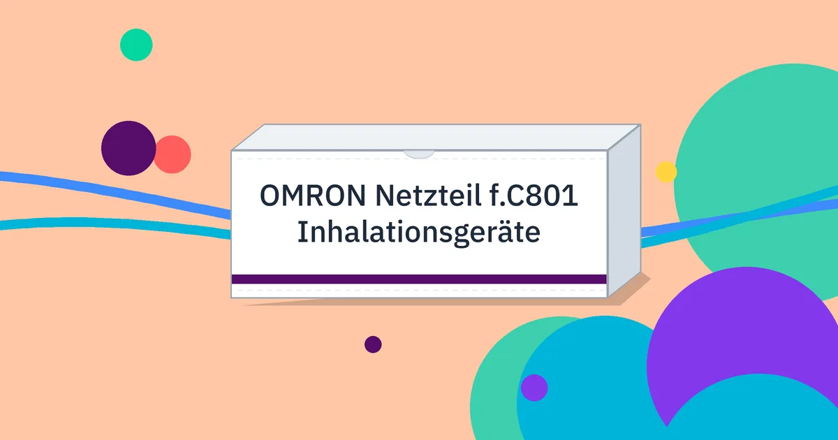 Symbolbild: Packung mit der Aufschrift OMRON Netzteil f.C801 Inhalationsgeräte (PZN 12608913) – Verfügbarkeit und Bezug in Apotheken in Frankfurt am Main