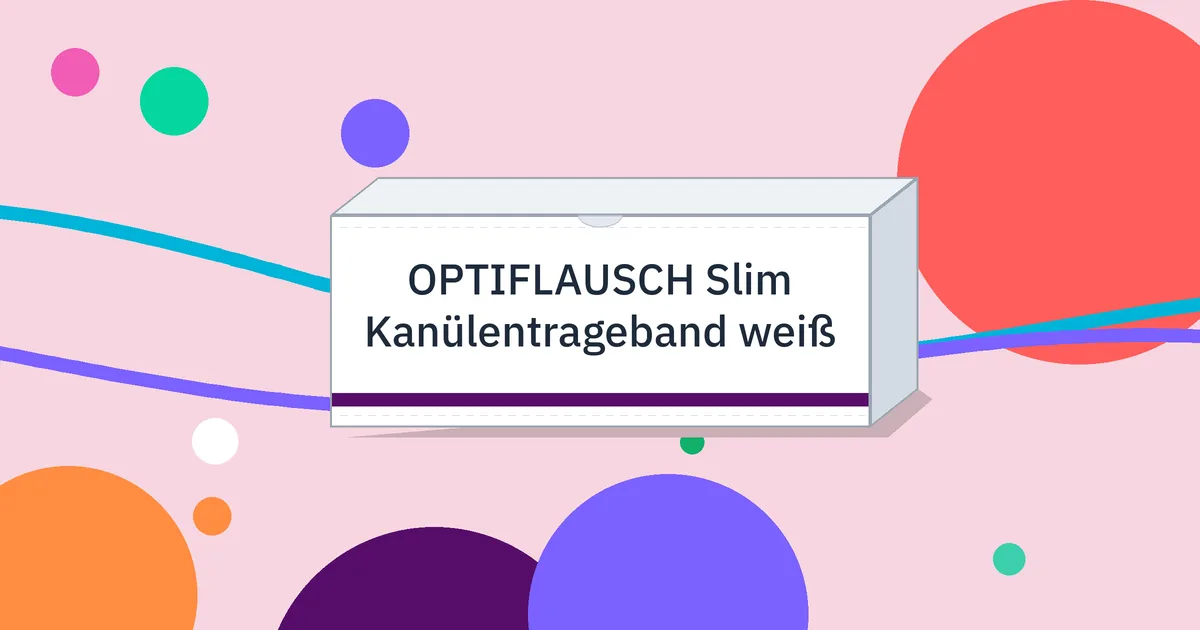 Symbolbild: Packung mit der Aufschrift OPTIFLAUSCH Slim Kanülentrageband weiß (PZN 03121460) – Verfügbarkeit und Bezug in Apotheken in Frankfurt am Main