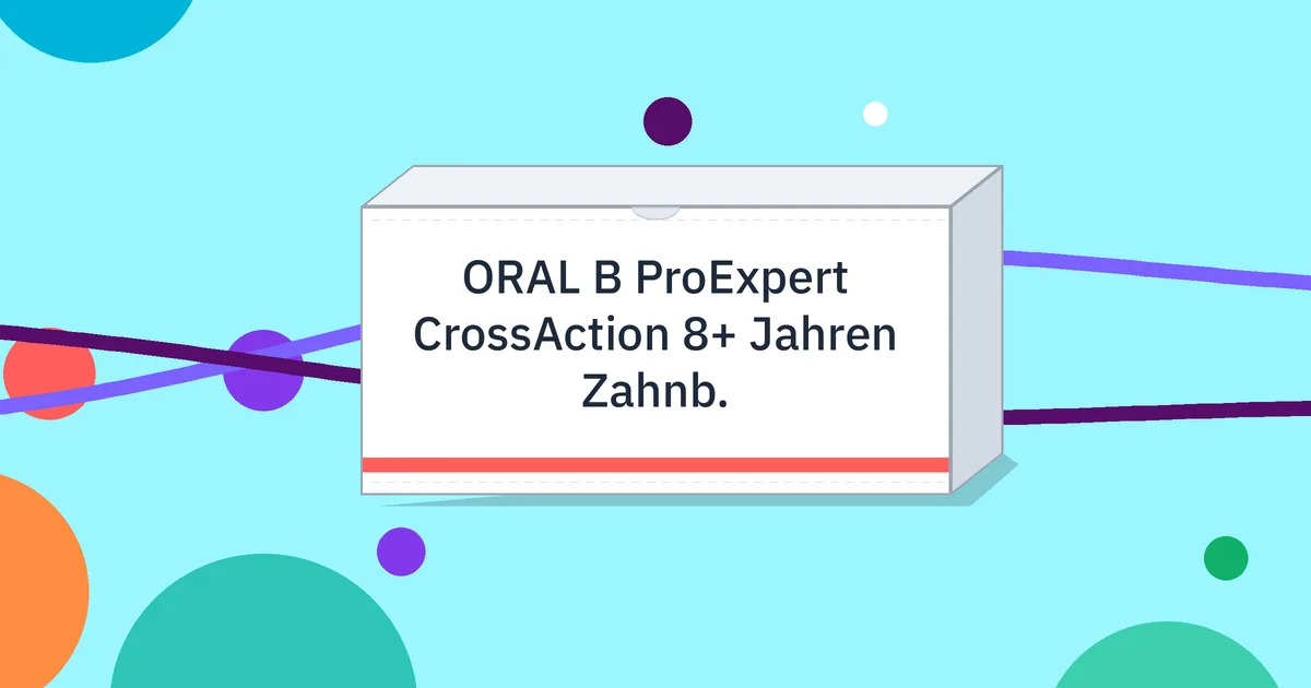 Symbolbild: Packung mit der Aufschrift ORAL B ProExpert CrossAction 8+ Jahren Zahnb. (PZN 06926135) – Verfügbarkeit und Bezug in Apotheken in Frankfurt am Main