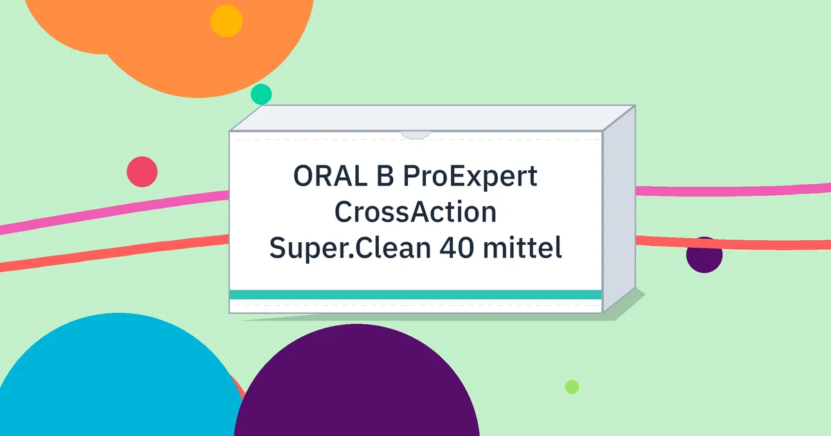 Symbolbild: Packung mit der Aufschrift ORAL B ProExpert CrossAction Super.Clean 40 mittel (PZN 06474957) – Verfügbarkeit und Bezug in Apotheken in Frankfurt am Main