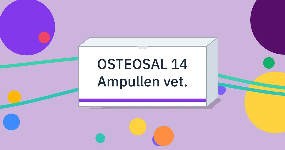 Symbolbild: Packung mit der Aufschrift OSTEOSAL 14 Ampullen vet. (PZN 07734604) – Verfügbarkeit und Bezug in Apotheken in Frankfurt am Main