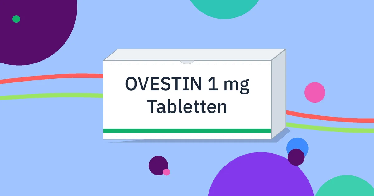Symbolbild: Packung mit der Aufschrift OVESTIN 1 mg Tabletten (PZN 08735474) – Verfügbarkeit und Bezug in Apotheken in Frankfurt am Main