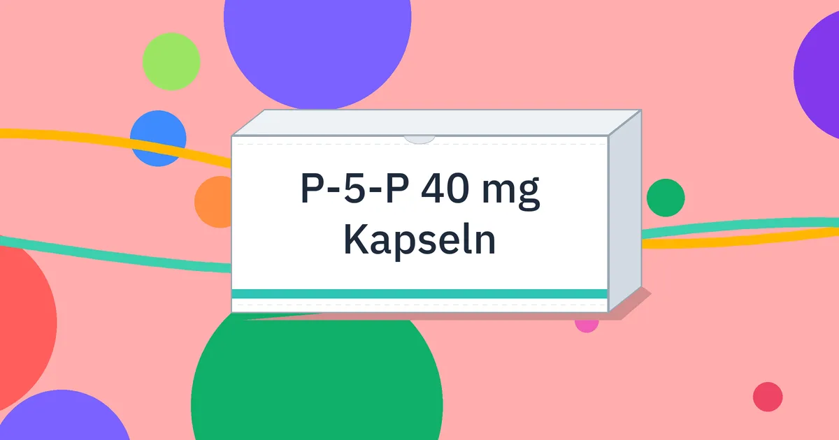 Symbolbild: Packung mit der Aufschrift P-5-P 40 mg Kapseln (PZN 09612348) – Verfügbarkeit und Bezug in Apotheken in Frankfurt am Main