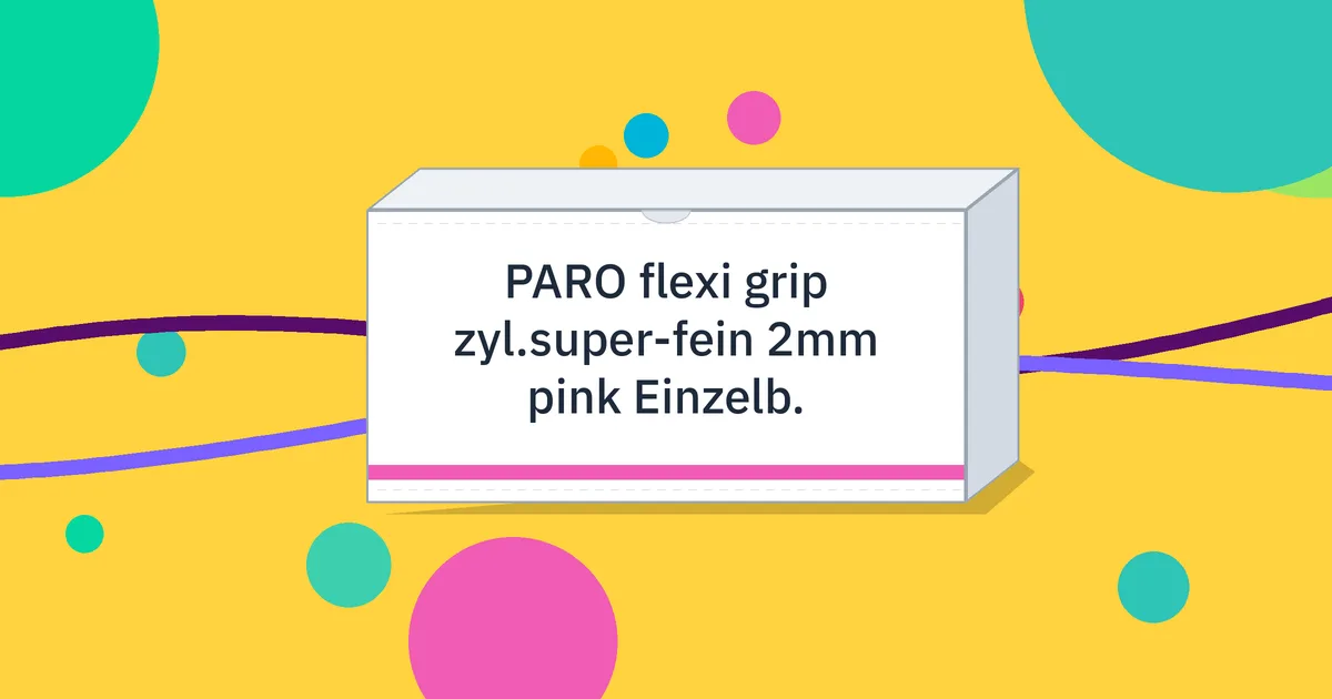 Symbolbild: Packung mit der Aufschrift PARO flexi grip zyl.super-fein 2mm pink Einzelb. (PZN 17372757) – Verfügbarkeit und Bezug in Apotheken in Frankfurt am Main