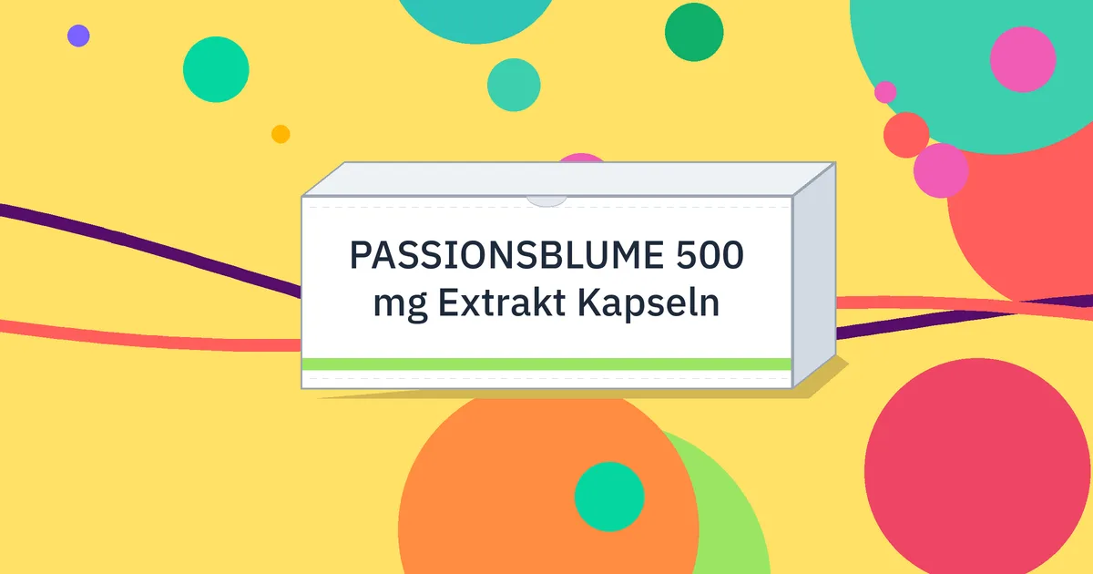 Symbolbild: Packung mit der Aufschrift PASSIONSBLUME 500 mg Extrakt Kapseln (PZN 17178989) – Verfügbarkeit und Bezug in Apotheken in Frankfurt am Main