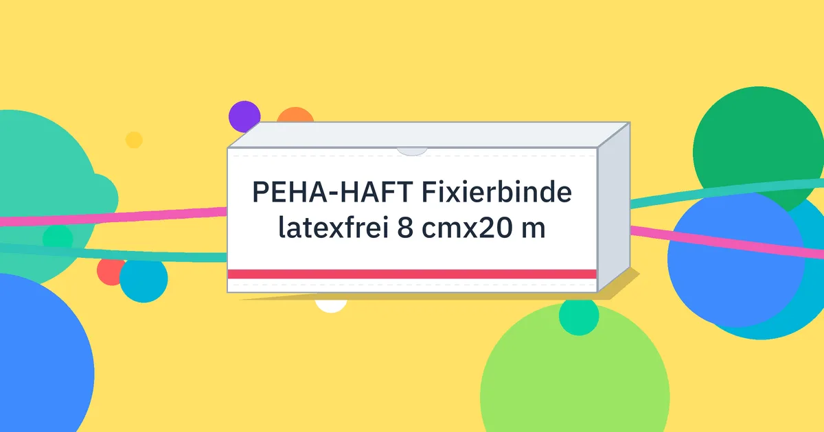 Symbolbild: Packung mit der Aufschrift PEHA-HAFT Fixierbinde latexfrei 8 cmx20 m (PZN 14374394) – Verfügbarkeit und Bezug in Apotheken in Frankfurt am Main