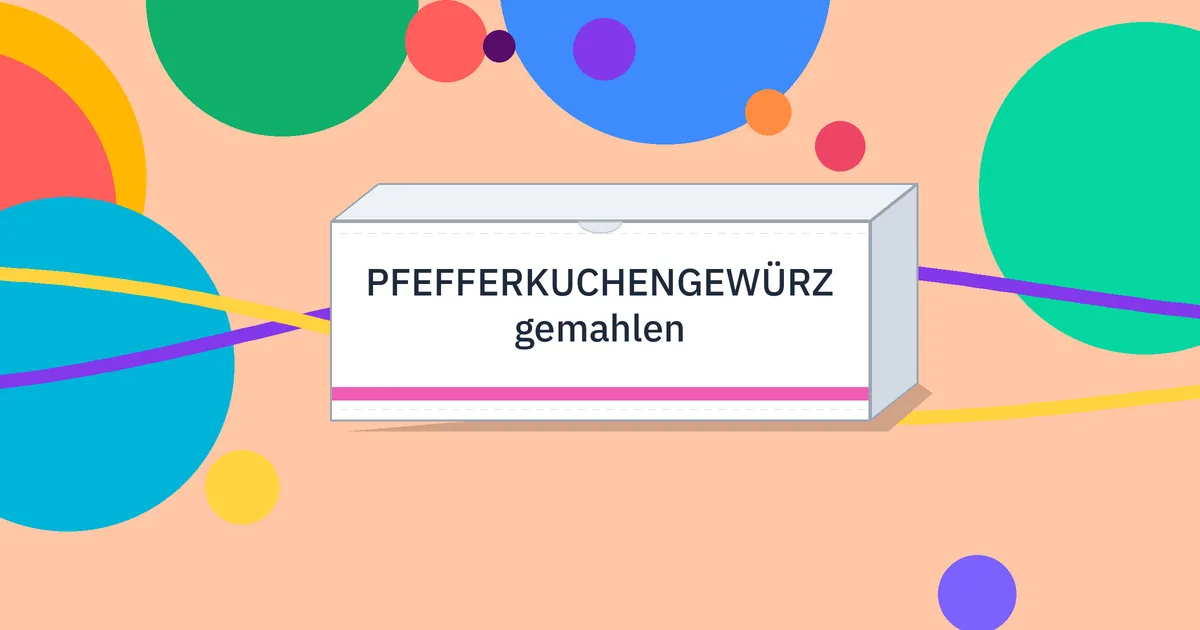 Symbolbild: Packung mit der Aufschrift PFEFFERKUCHENGEWÜRZ gemahlen (PZN 10810734) – Verfügbarkeit und Bezug in Apotheken in Frankfurt am Main