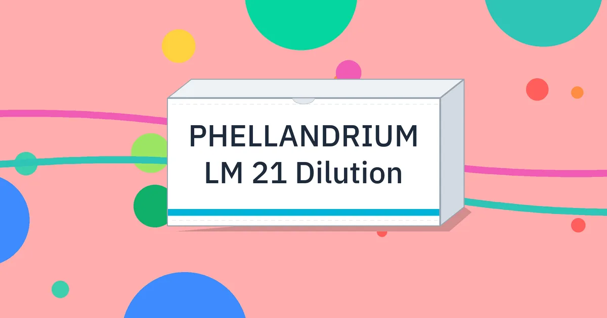 Symbolbild: Packung mit der Aufschrift PHELLANDRIUM LM 21 Dilution (PZN 13637532) – Verfügbarkeit und Bezug in Apotheken in Frankfurt am Main