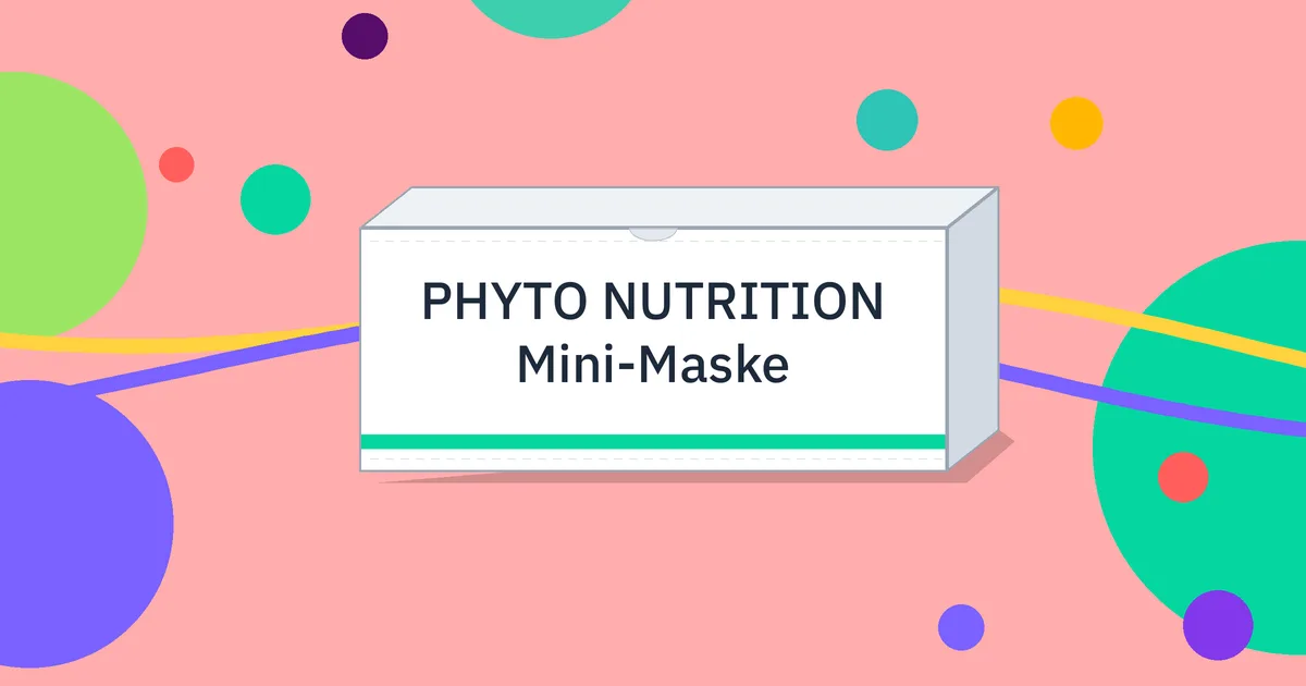 Symbolbild: Packung mit der Aufschrift PHYTO NUTRITION Mini-Maske (PZN 20605886) – Verfügbarkeit und Bezug in Apotheken in Frankfurt am Main