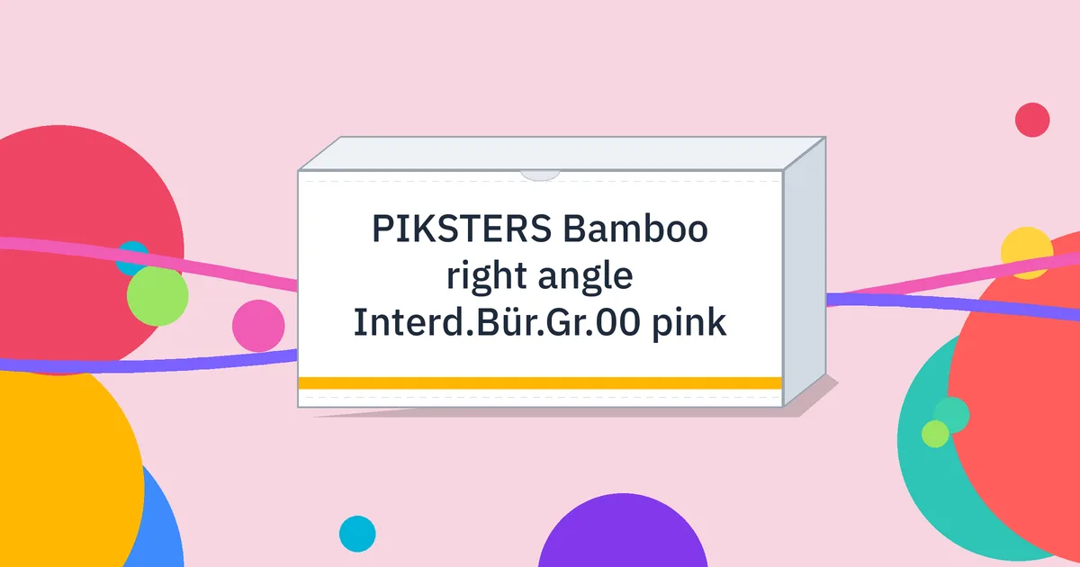 Symbolbild: Packung mit der Aufschrift PIKSTERS Bamboo right angle Interd.Bür.Gr.00 pink (PZN 17592973) – Verfügbarkeit und Bezug in Apotheken in Frankfurt am Main
