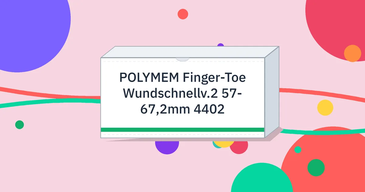 Symbolbild: Packung mit der Aufschrift POLYMEM Finger-Toe Wundschnellv.2 57-67,2mm 4402 (PZN 12451771) – Verfügbarkeit und Bezug in Apotheken in Frankfurt am Main