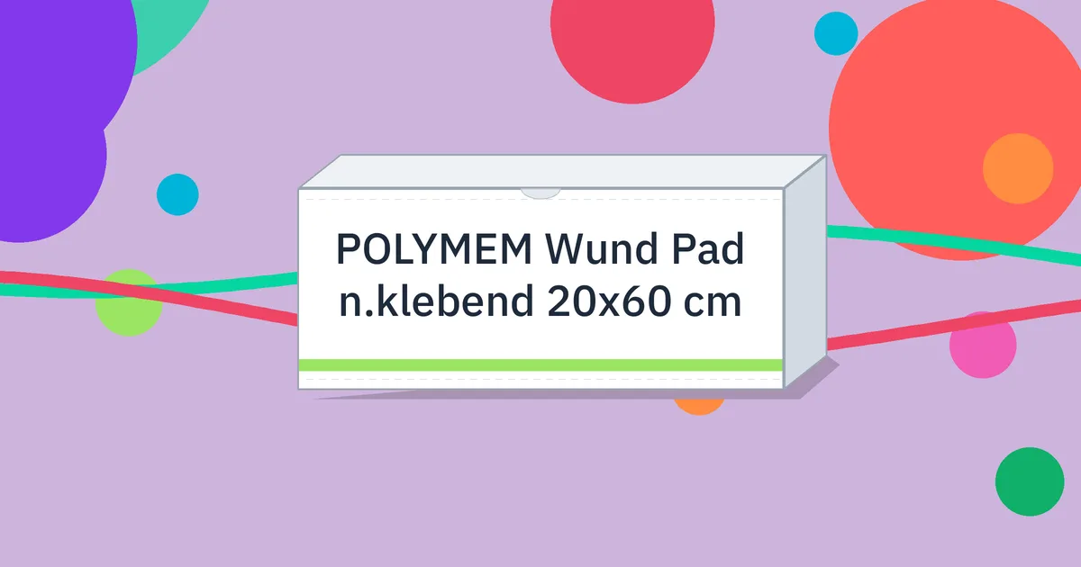 Symbolbild: Packung mit der Aufschrift POLYMEM Wund Pad n.klebend 20x60 cm (PZN 02258754) – Verfügbarkeit und Bezug in Apotheken in Frankfurt am Main