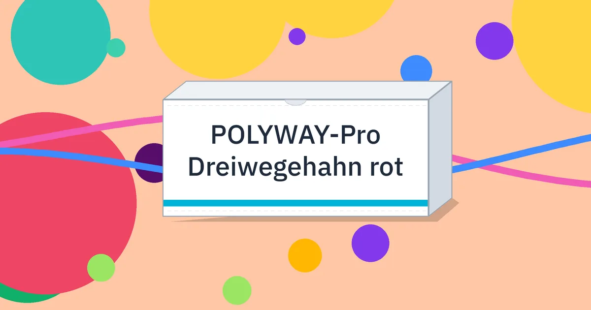 Symbolbild: Packung mit der Aufschrift POLYWAY-Pro Dreiwegehahn rot (PZN 18267726) – Verfügbarkeit und Bezug in Apotheken in Frankfurt am Main
