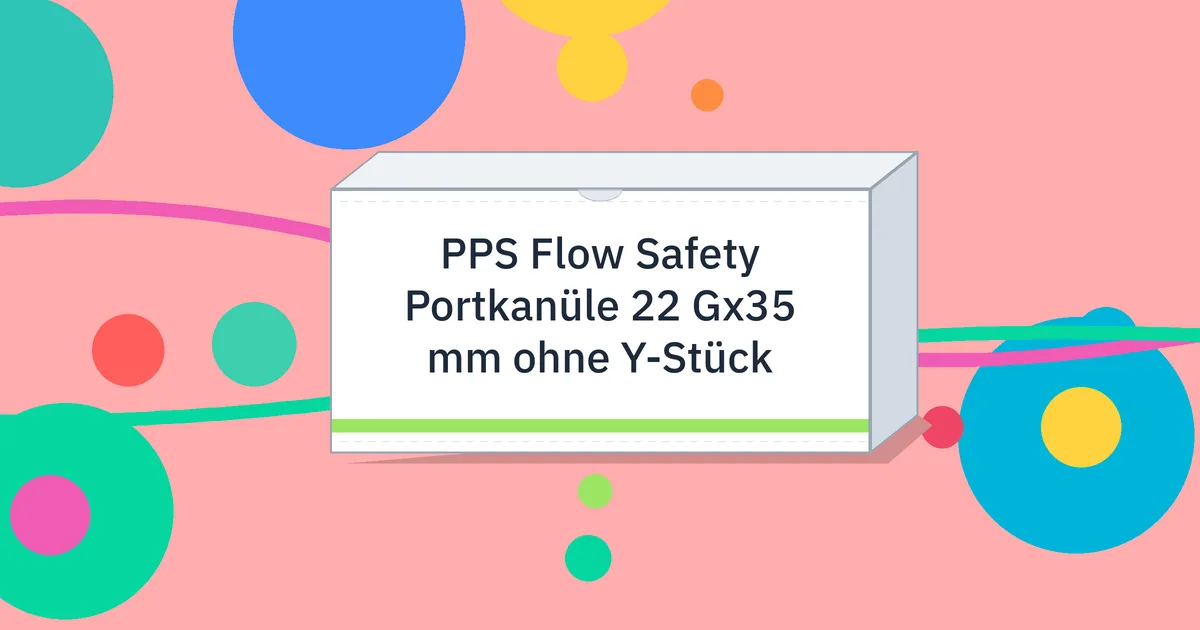 Symbolbild: Packung mit der Aufschrift PPS Flow Safety Portkanüle 22 Gx35 mm ohne Y-Stück (PZN 10073916) – Verfügbarkeit und Bezug in Apotheken in Frankfurt am Main