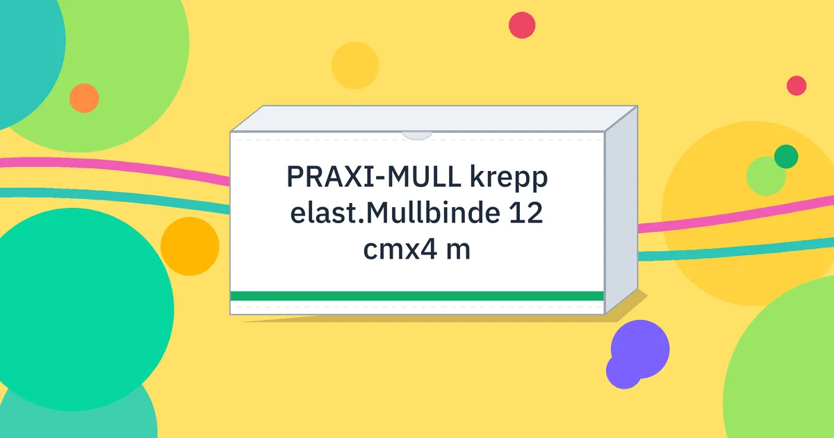 Symbolbild: Packung mit der Aufschrift PRAXI-MULL krepp elast.Mullbinde 12 cmx4 m (PZN 12827443) – Verfügbarkeit und Bezug in Apotheken in Frankfurt am Main