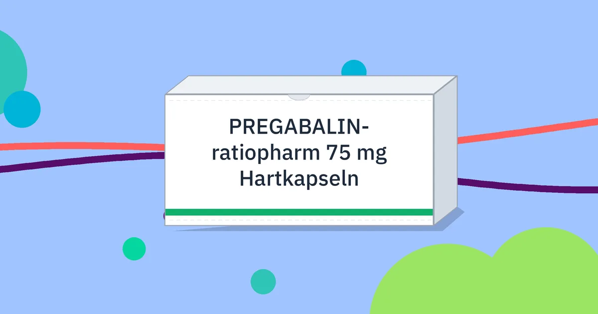 Symbolbild: Packung mit der Aufschrift PREGABALIN-ratiopharm 75 mg Hartkapseln (PZN 10848599) – Verfügbarkeit und Bezug in Apotheken in Frankfurt am Main