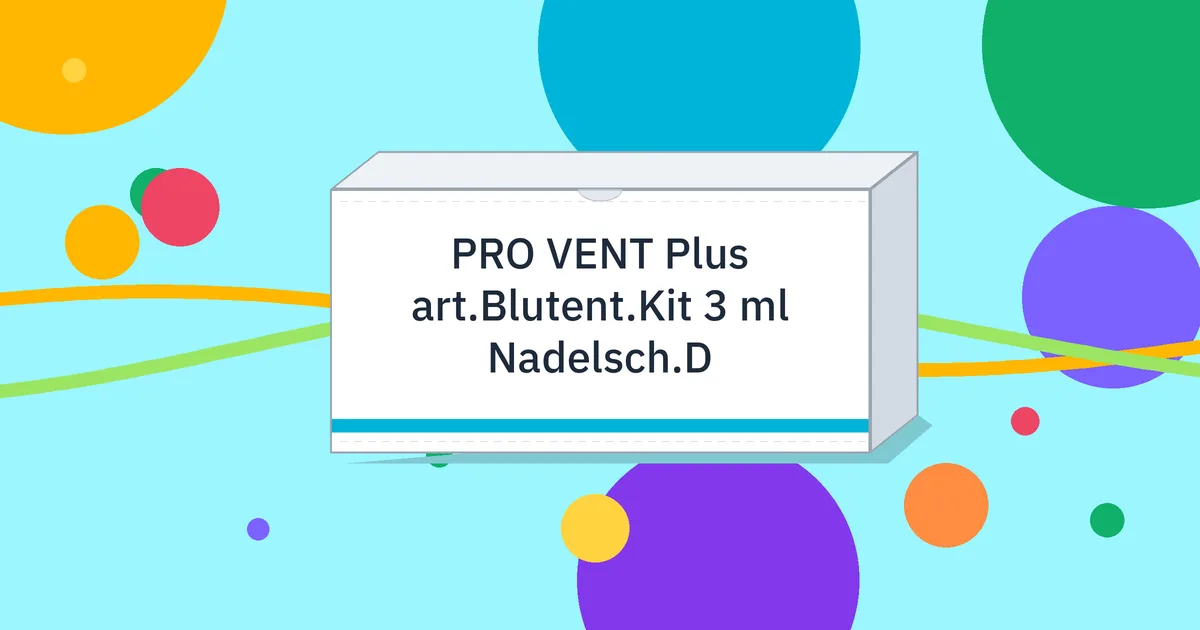 Symbolbild: Packung mit der Aufschrift PRO VENT Plus art.Blutent.Kit 3 ml Nadelsch.D (PZN 09217014) – Verfügbarkeit und Bezug in Apotheken in Frankfurt am Main