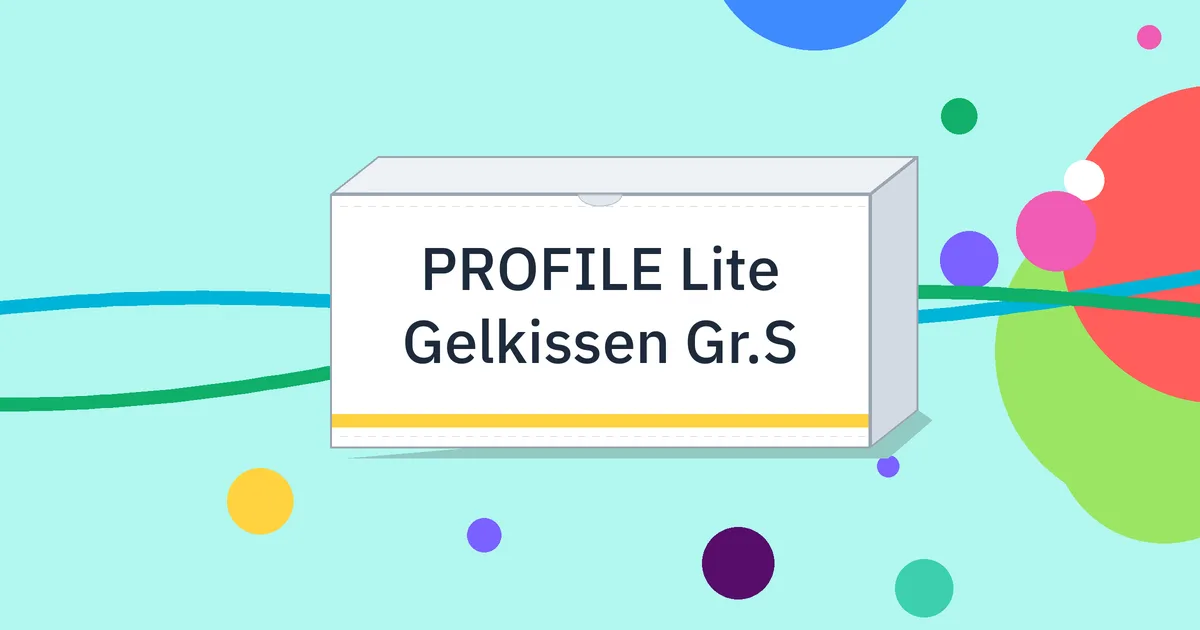 Symbolbild: Packung mit der Aufschrift PROFILE Lite Gelkissen Gr.S (PZN 03031863) – Verfügbarkeit und Bezug in Apotheken in Frankfurt am Main