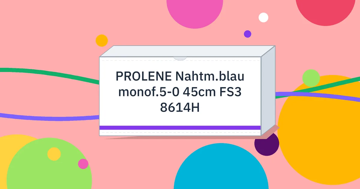 Symbolbild: Packung mit der Aufschrift PROLENE Nahtm.blau monof.5-0 45cm FS3 8614H (PZN 16255423) – Verfügbarkeit und Bezug in Apotheken in Frankfurt am Main