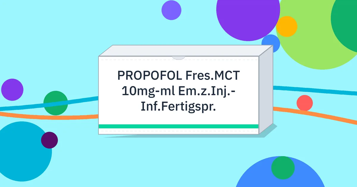 Symbolbild: Packung mit der Aufschrift PROPOFOL Fres.MCT 10mg-ml Em.z.Inj.-Inf.Fertigspr. (PZN 15824824) – Verfügbarkeit und Bezug in Apotheken in Frankfurt am Main