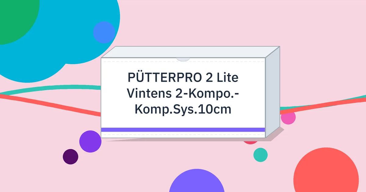 Symbolbild: Packung mit der Aufschrift PÜTTERPRO 2 Lite Vintens 2-Kompo.-Komp.Sys.10cm (PZN 20167475) – Verfügbarkeit und Bezug in Apotheken in Frankfurt am Main