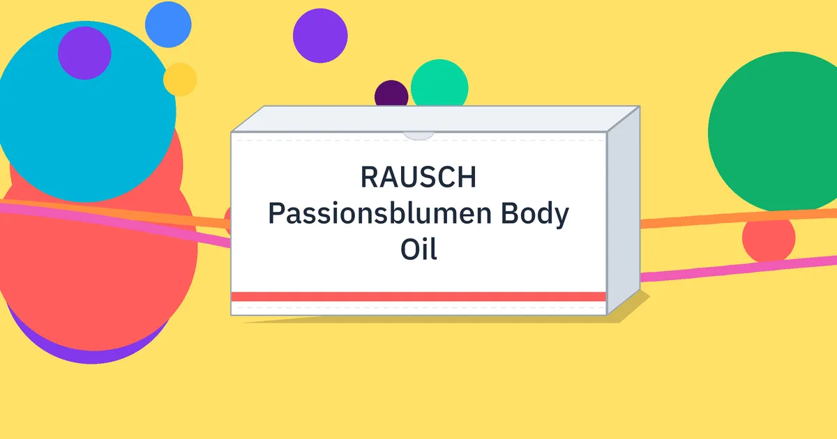 Symbolbild: Packung mit der Aufschrift RAUSCH Passionsblumen Body Oil (PZN 15197014) – Verfügbarkeit und Bezug in Apotheken in Frankfurt am Main