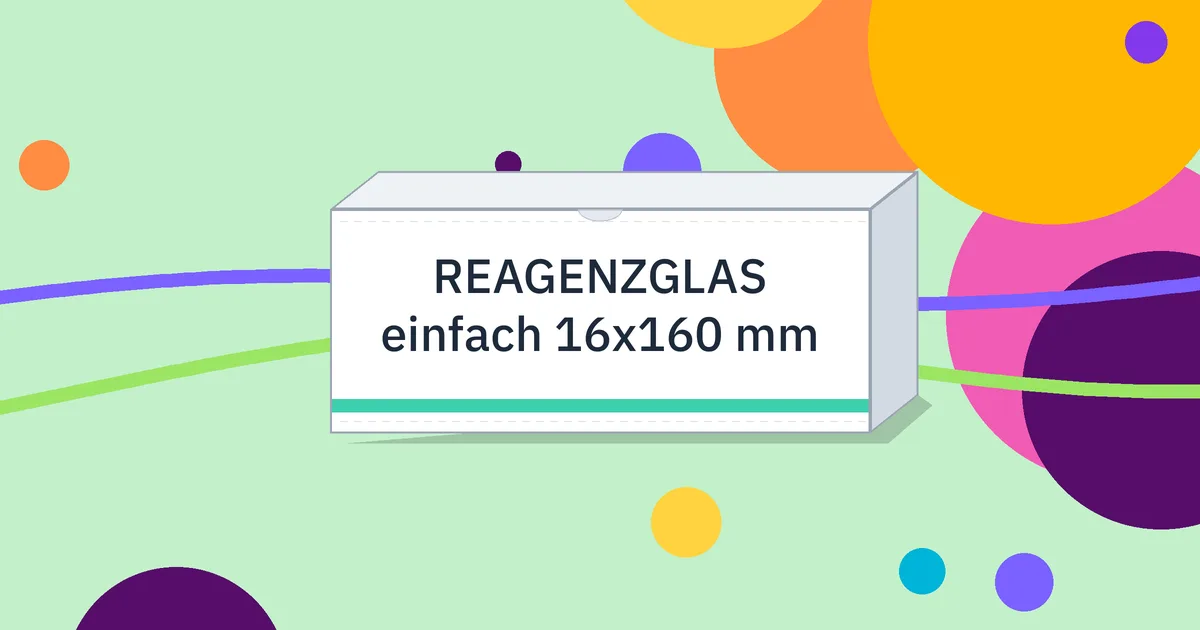 Symbolbild: Packung mit der Aufschrift REAGENZGLAS einfach 16x160 mm (PZN 01735353) – Verfügbarkeit und Bezug in Apotheken in Frankfurt am Main