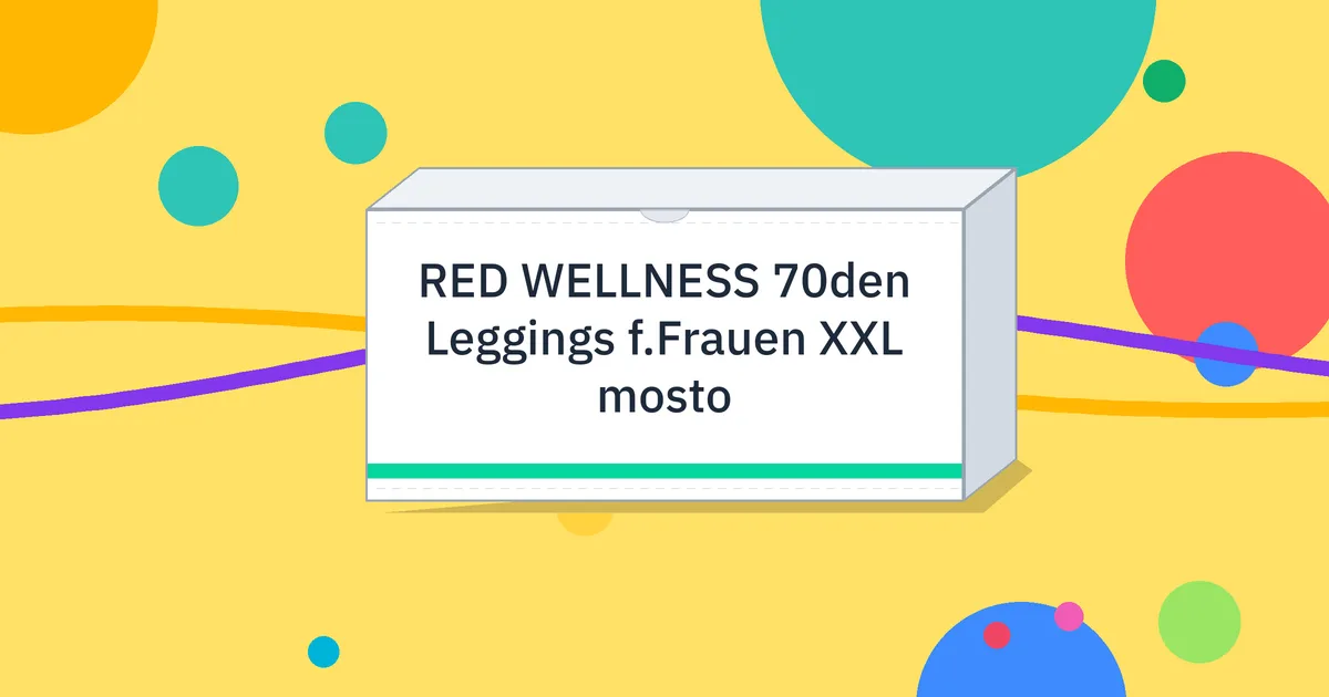 Symbolbild: Packung mit der Aufschrift RED WELLNESS 70den Leggings f.Frauen XXL mosto (PZN 16174943) – Verfügbarkeit und Bezug in Apotheken in Frankfurt am Main