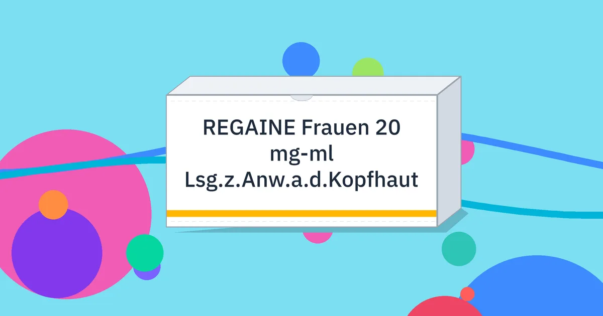 Symbolbild: Packung mit der Aufschrift REGAINE Frauen 20 mg-ml Lsg.z.Anw.a.d.Kopfhaut (PZN 01997024) – Verfügbarkeit und Bezug in Apotheken in Frankfurt am Main