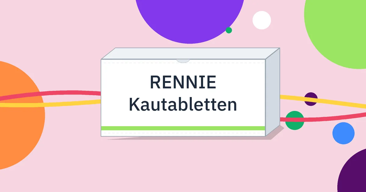 Symbolbild: Packung mit der Aufschrift RENNIE Kautabletten (PZN 13750487) – Verfügbarkeit und Bezug in Apotheken in Frankfurt am Main