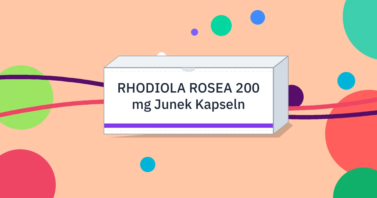 Symbolbild: Packung mit der Aufschrift RHODIOLA ROSEA 200 mg Junek Kapseln (PZN 10051642) – Verfügbarkeit und Bezug in Apotheken in Frankfurt am Main