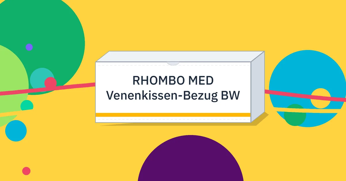Symbolbild: Packung mit der Aufschrift RHOMBO MED Venenkissen-Bezug BW (PZN 03948194) – Verfügbarkeit und Bezug in Apotheken in Frankfurt am Main