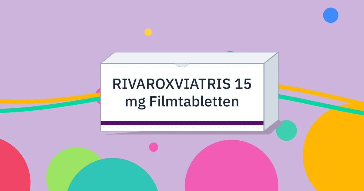 Symbolbild: Packung mit der Aufschrift RIVAROXVIATRIS 15 mg Filmtabletten (PZN 20088103) – Verfügbarkeit und Bezug in Apotheken in Frankfurt am Main