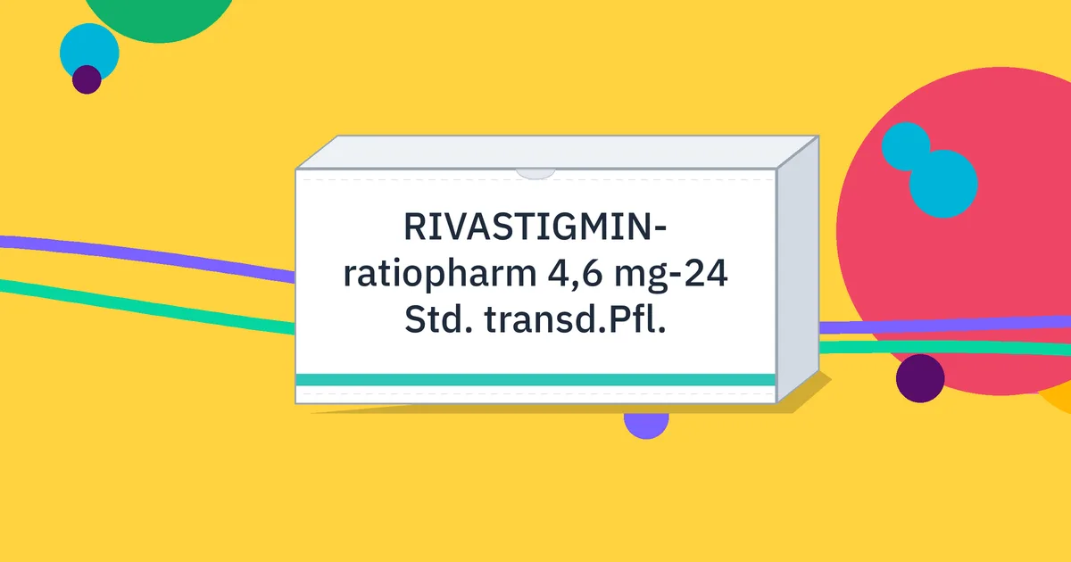 Symbolbild: Packung mit der Aufschrift RIVASTIGMIN-ratiopharm 4,6 mg-24 Std. transd.Pfl. (PZN 04706406) – Verfügbarkeit und Bezug in Apotheken in Frankfurt am Main