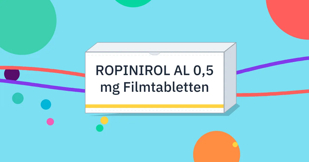Symbolbild: Packung mit der Aufschrift ROPINIROL AL 0,5 mg Filmtabletten (PZN 01107208) – Verfügbarkeit und Bezug in Apotheken in Frankfurt am Main