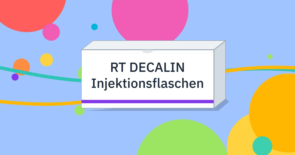 Symbolbild: Packung mit der Aufschrift RT DECALIN Injektionsflaschen (PZN 05378849) – Verfügbarkeit und Bezug in Apotheken in Frankfurt am Main