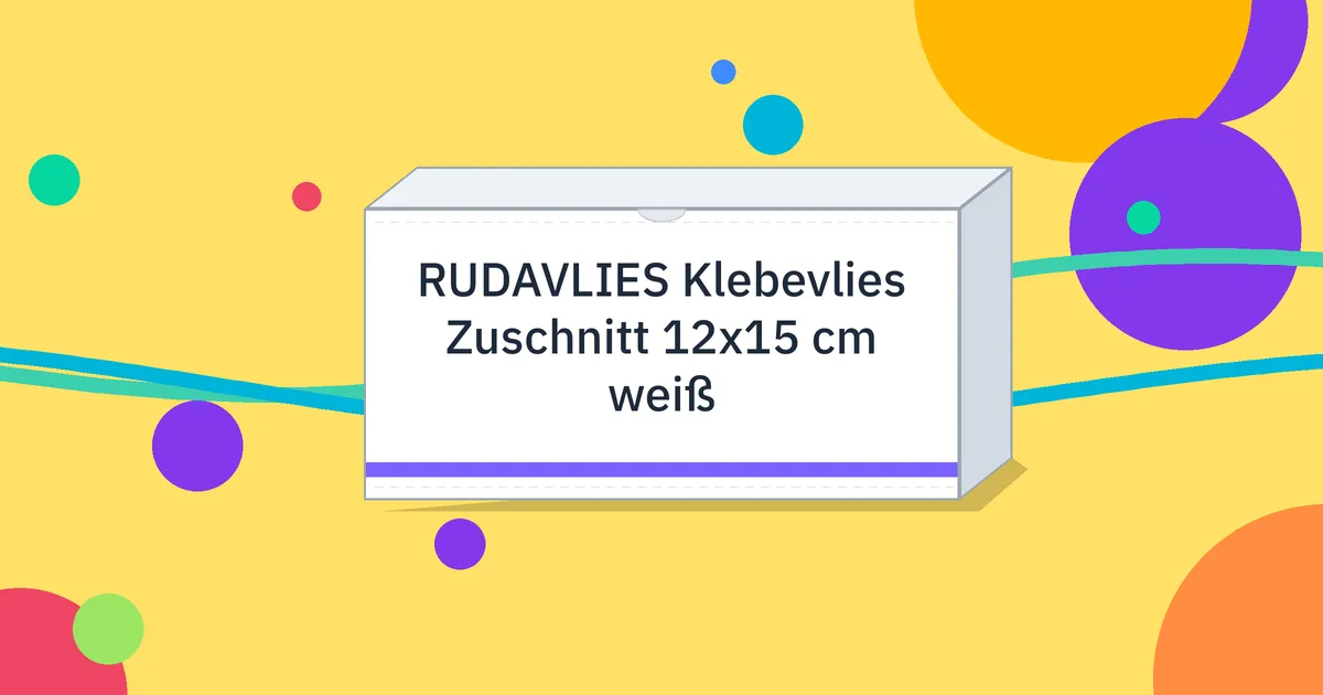 Symbolbild: Packung mit der Aufschrift RUDAVLIES Klebevlies Zuschnitt 12x15 cm weiß (PZN 16933426) – Verfügbarkeit und Bezug in Apotheken in Frankfurt am Main