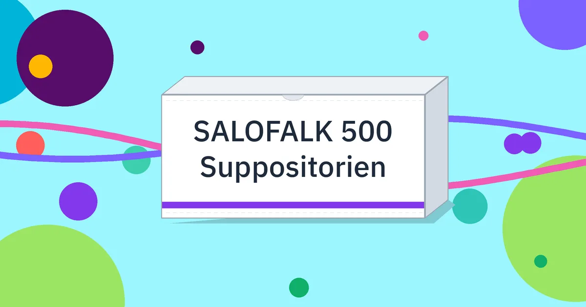 Symbolbild: Packung mit der Aufschrift SALOFALK 500 Suppositorien (PZN 01559910) – Verfügbarkeit und Bezug in Apotheken in Frankfurt am Main