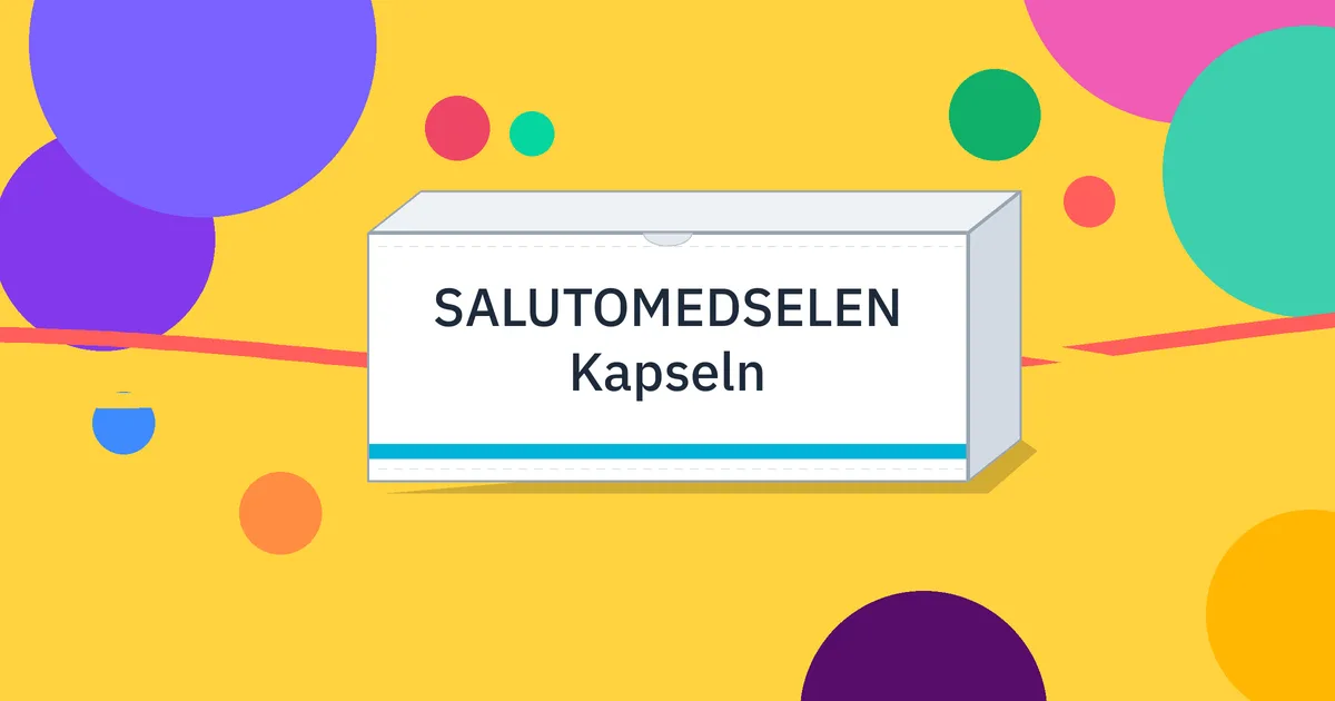 Symbolbild: Packung mit der Aufschrift SALUTOMEDSELEN Kapseln (PZN 13156330) – Verfügbarkeit und Bezug in Apotheken in Frankfurt am Main