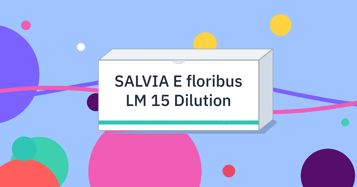 Symbolbild: Packung mit der Aufschrift SALVIA E floribus LM 15 Dilution (PZN 13179064) – Verfügbarkeit und Bezug in Apotheken in Frankfurt am Main