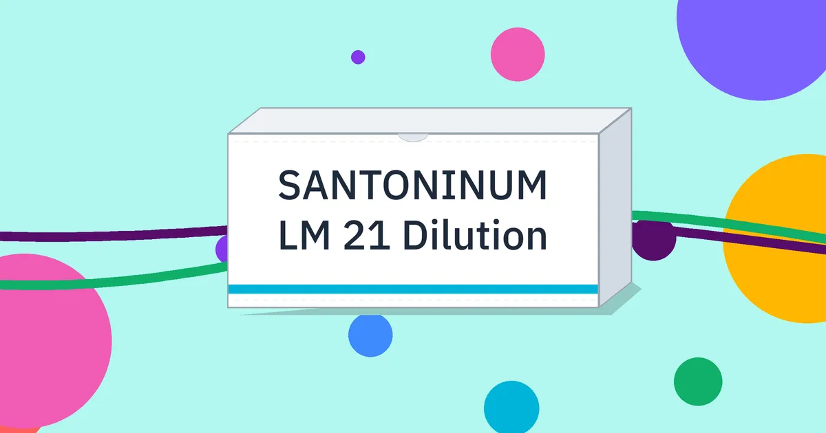 Symbolbild: Packung mit der Aufschrift SANTONINUM LM 21 Dilution (PZN 13685554) – Verfügbarkeit und Bezug in Apotheken in Frankfurt am Main